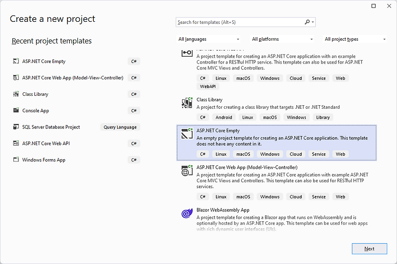 ASP.NET Core - 7. 예제 프로젝트 만들기 — CLIEL LAB
