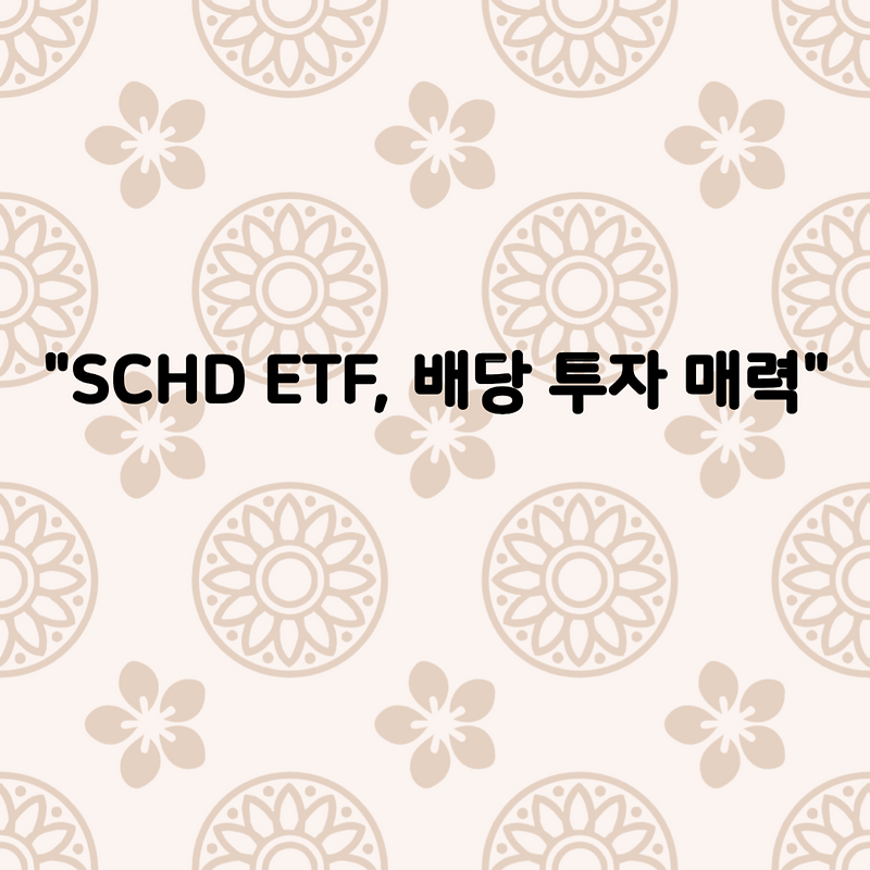 "SCHD ETF, 배당 투자 매력"