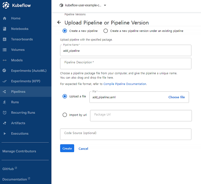 Kubeflow 사용하기(4) - Kubeflow Pipeline