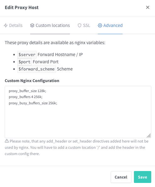 [OMV6]Nginx Proxy Manager - an upstream response is buffered to a temporary file