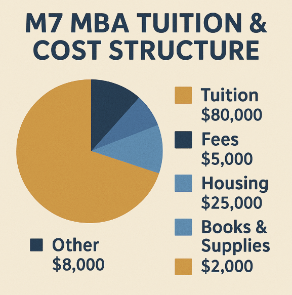 미국 명문 MBA M7(하버드, 스탠퍼드, 와튼 등)의 등록금과 총 비용 구조