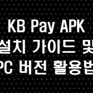 KB Pay APK 설치 가이드 및 PC 버전 활용법