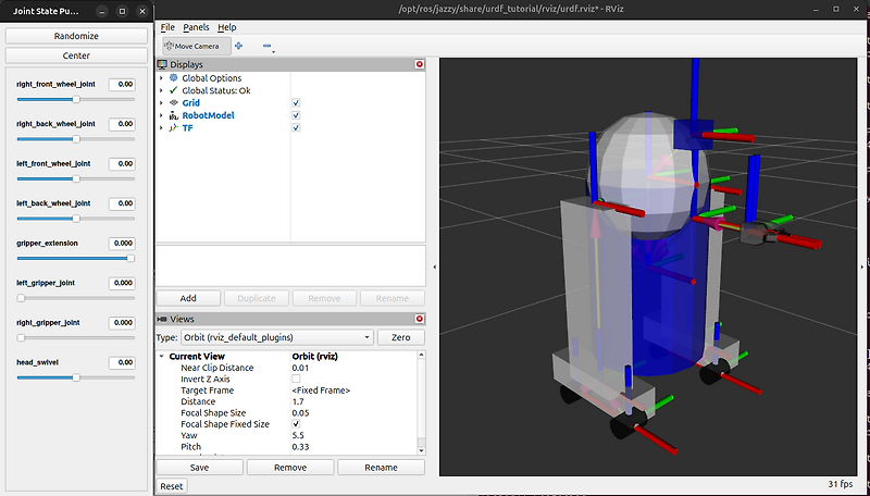 URDF : Building a movable robot model