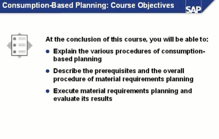 Consumption Based Planning (CBP)