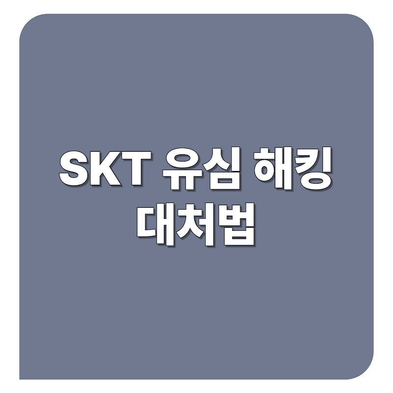 SKT 유심 해킹 대처 : 해킹 피해 조기 인지 방법과 즉시 조치 방법