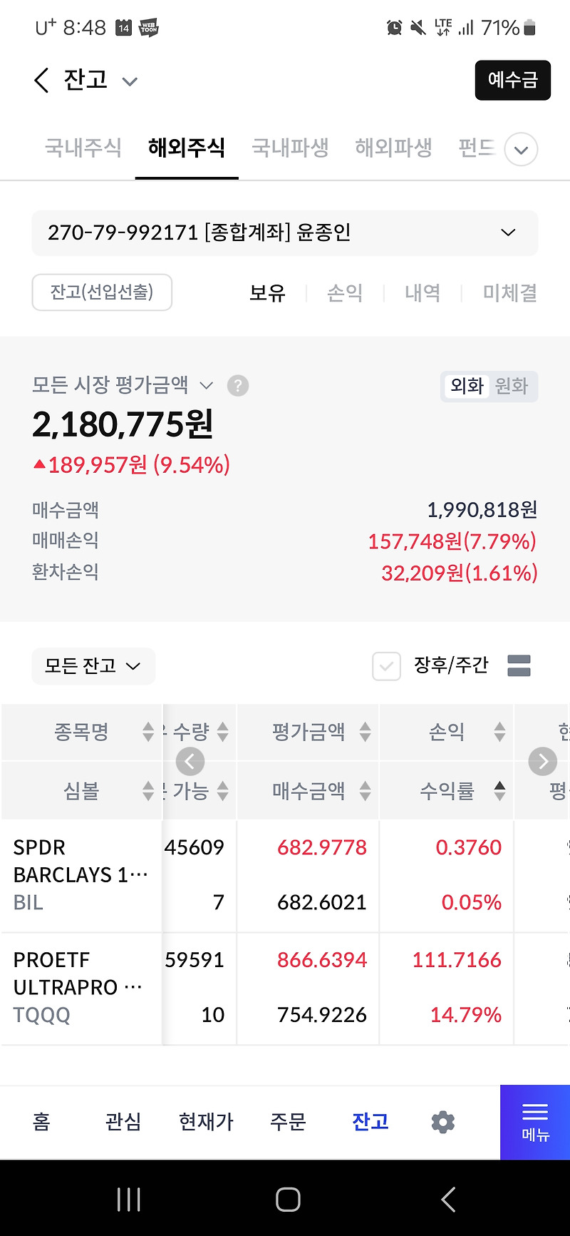 2024.11.14 시간 날 때 쓰는 TQQQ 200일선 매매 (10억까지 글쓰기4)