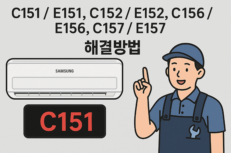 삼성에어컨 에러코드 C151 / E151, C152 / E152, C156 / E156, C157 / E157 해결방법 - 가스 흐름조절 밸브 이상