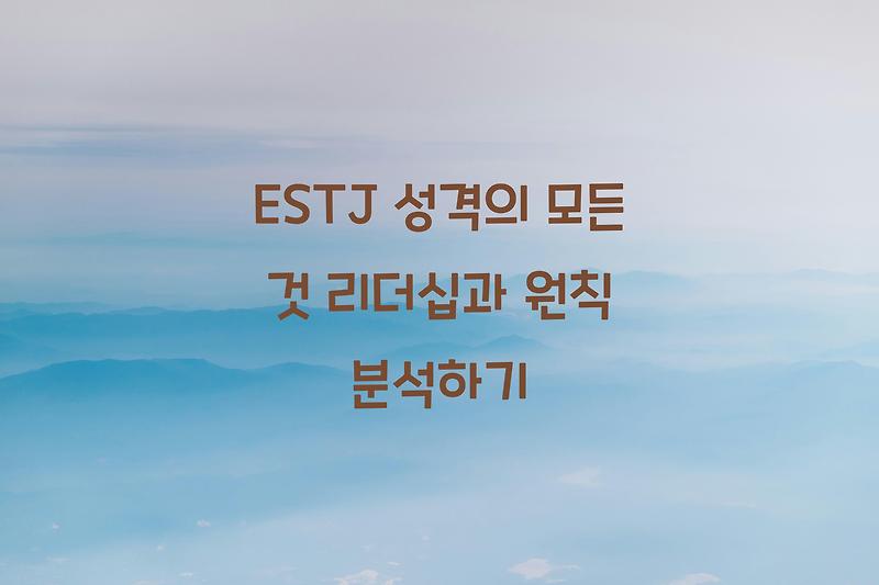 ESTJ 성격의 모든 것 리더십과 원칙 분석하기