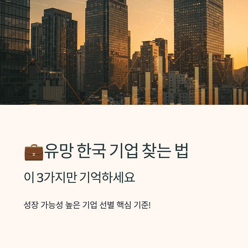 💼유망 한국 기업 찾는 법, 이 3가지만 기억하세요