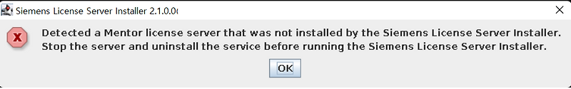 detected a mentor license server that was not installed by the siemens ...