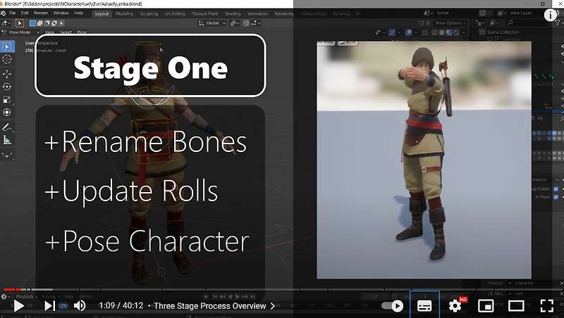 Rigging a character for Unreal Engine 4 with Blender, Rigify and Uefy 2 -1