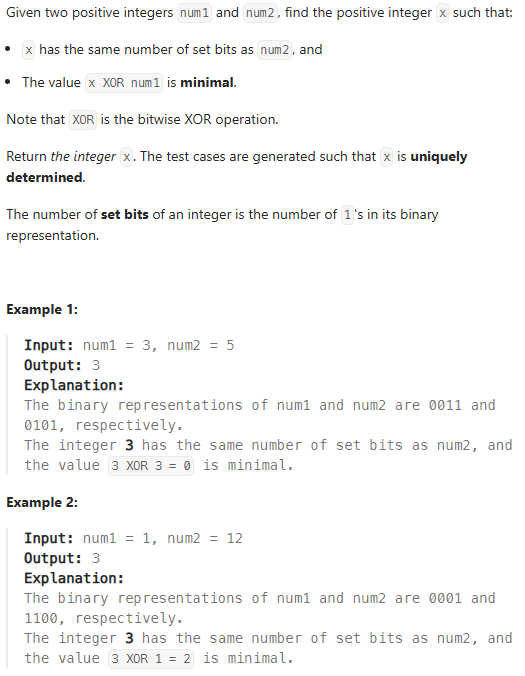 [Python] 2429. Minimize XOR