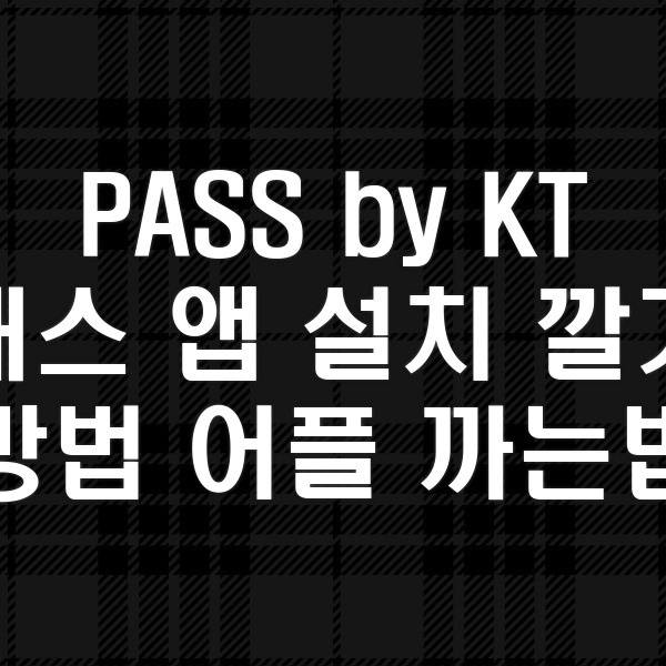 PASS by KT 패스 앱 설치 깔기 방법 | 어플 까는법 안내