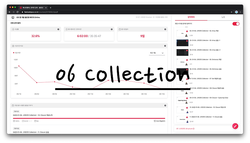 스위프트 기초4 (collection, array, dictionary, set)