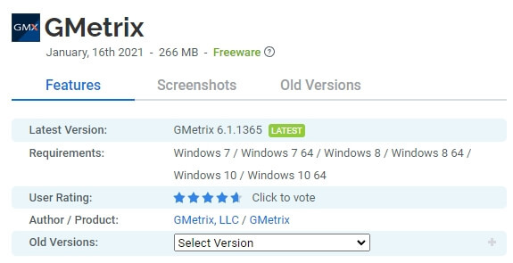 GMetrix 무료 다운로드