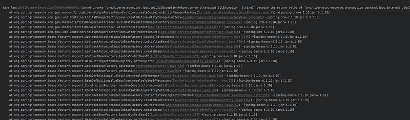 Too many connections + Cannot invoke "org.hibernate.engine.jdbc...