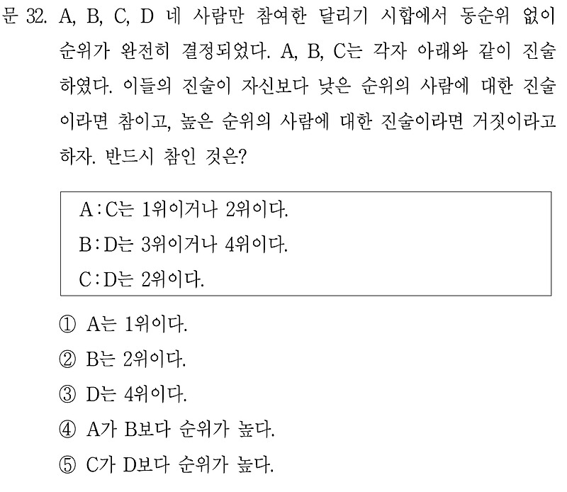 2011년 5급 공채 PSAT 언어논리(우책형) 32번 오답 풀이
