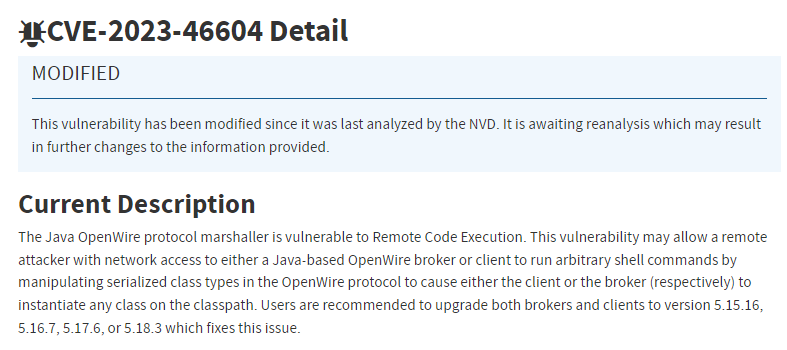 Apache ActiveMQ RCE (CVE-2023-46604) :: 꼰머의 보안공부