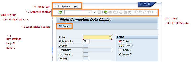 [ABAP] GUI TITLE, GUI STATUS