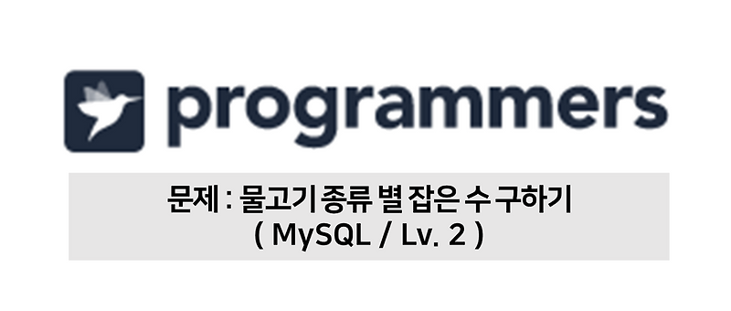 [SQL] 물고기 종류 별 잡은 수 구하기(프로그래머스/MySQL/Level 2)