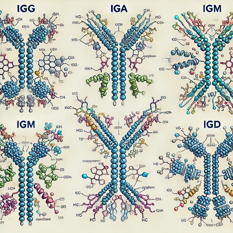 면역글로불린의 종류와 IgG, IgA, IgM, IgE, IgD 차이점 비교
