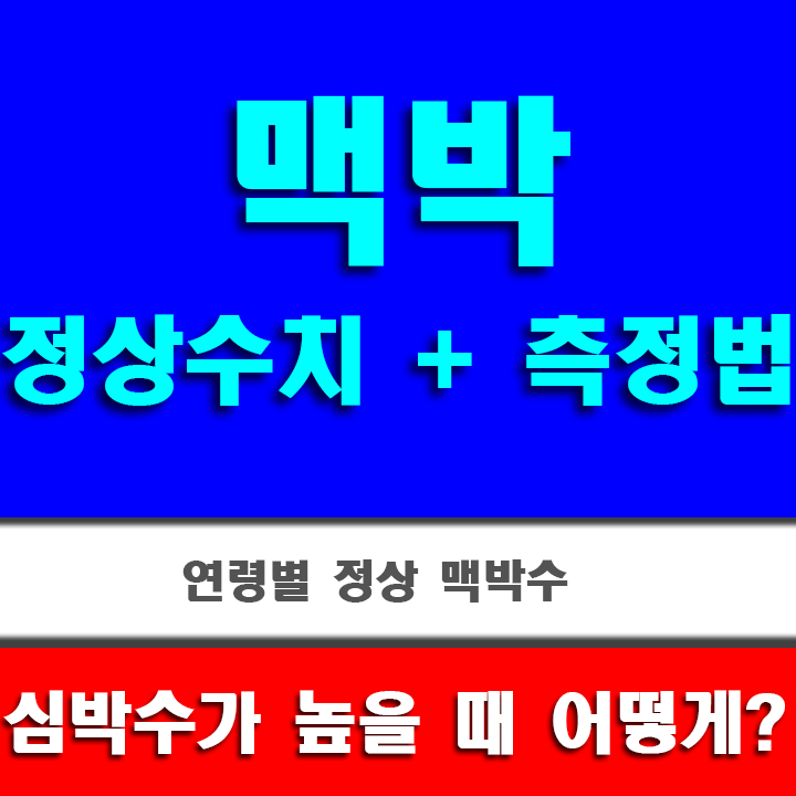 연령별 맥박수 범위(Heart rate) / 맥박 측정 방법