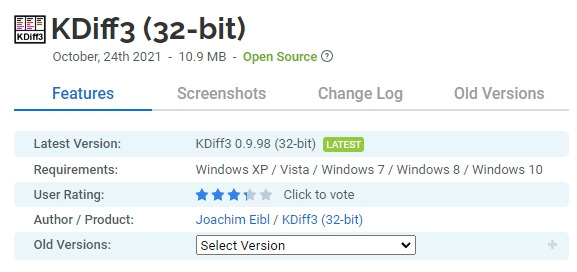 KDiff3 (32-bit) 무료 다운로드