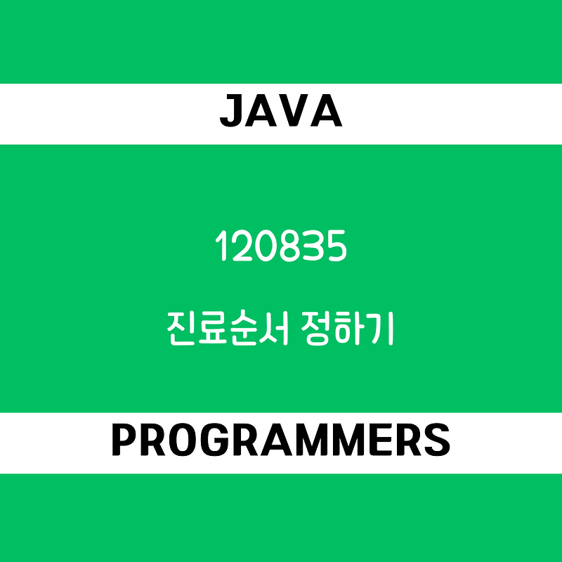 [프로그래머스 120835] Java - 코딩테스트 입문 / 진료순서 정하기