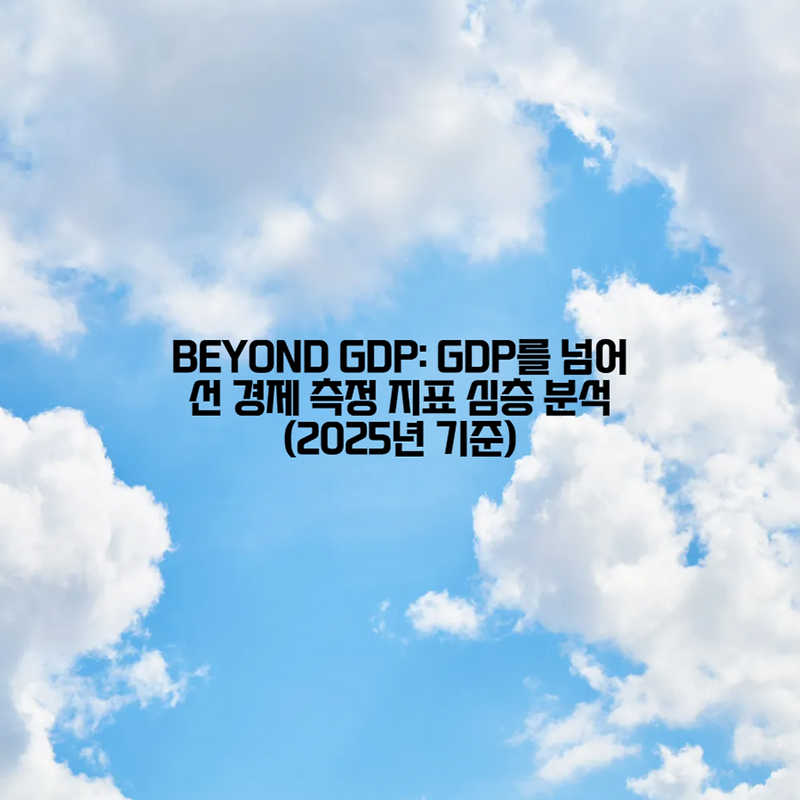 BEYOND GDP: GDP를 넘어선 경제 측정 지표 심층 분석 (2025년 기준)