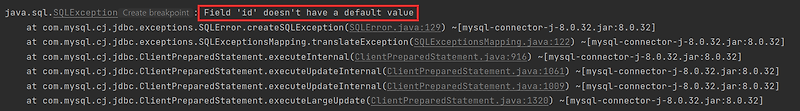 [DB] Field 'id' doesn't have a default value 에러