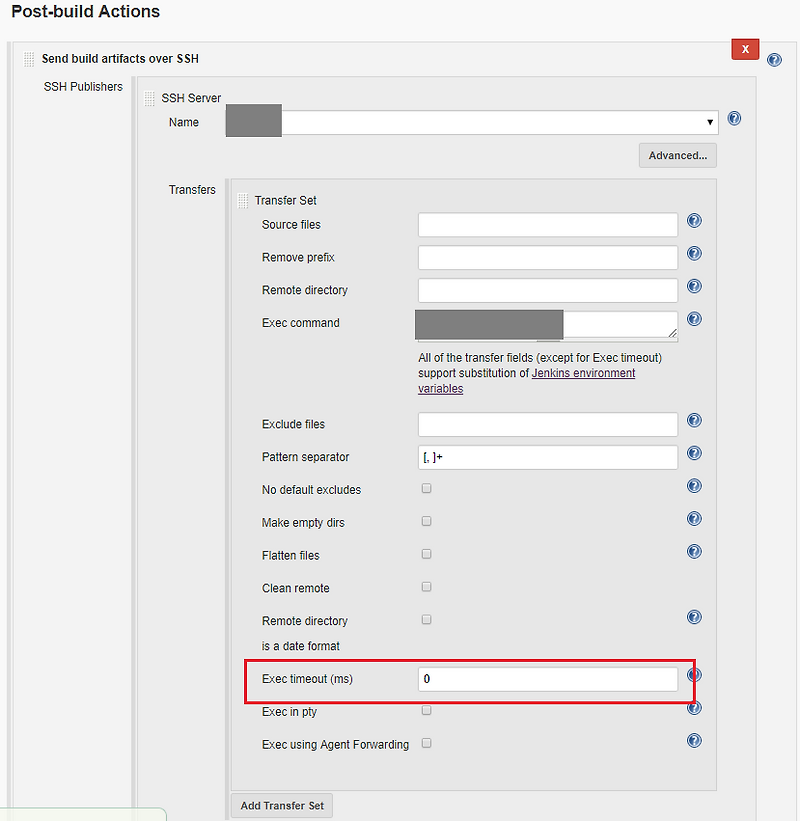 jenkins shell script deploy after time out exception