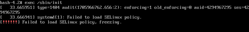 Error Failed To Load Selinux Policy Freezing 