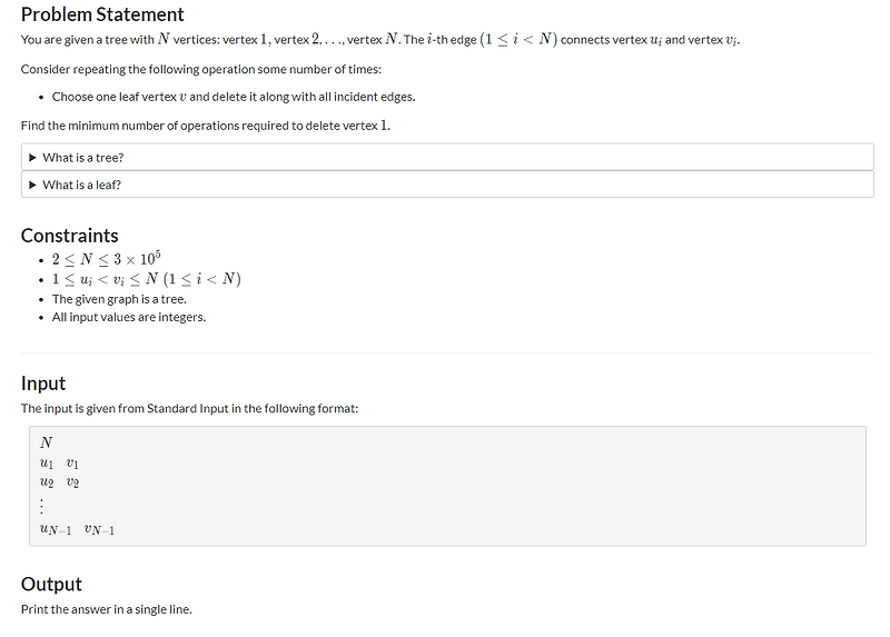 [Atcoder] ABC 333 D - Erase Leaves :: 척척석사의 코딩기록