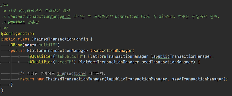Spring ChainedTransactionManager(@Transactional)