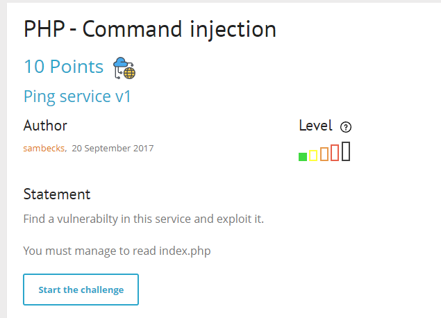 Root Me[web-server] : PHP - Command injection Write up