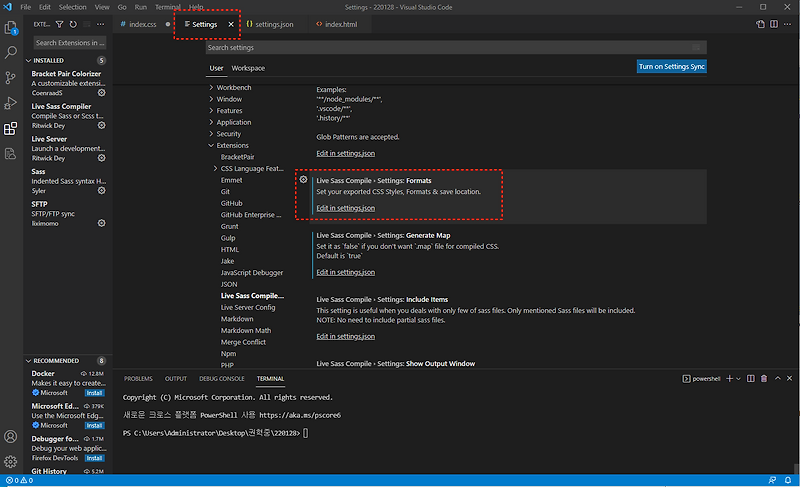 scss compiler 설정하는 법 — devWarrior