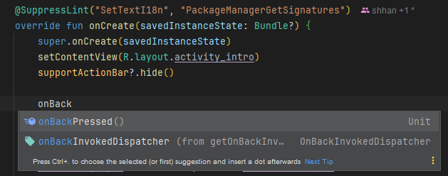 [Android] onBackPressedDispatcher : Unresolved references
