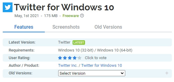 Twitter for Windows 10 무료 다운로드