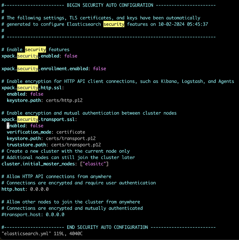 elasticsearch 8.x Version curl: (52) Empty reply from server