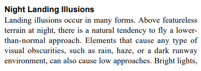 Visual Illusion, Night Landing Illusion
