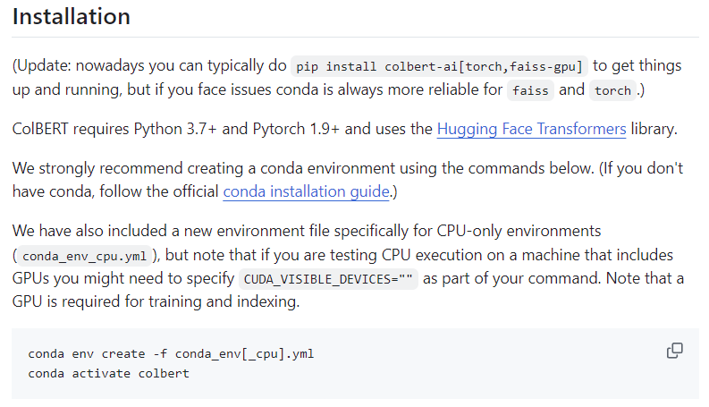 대회용 Upstage Linux 서버에 ColBERTv2 (colbert-ai) 설치하기