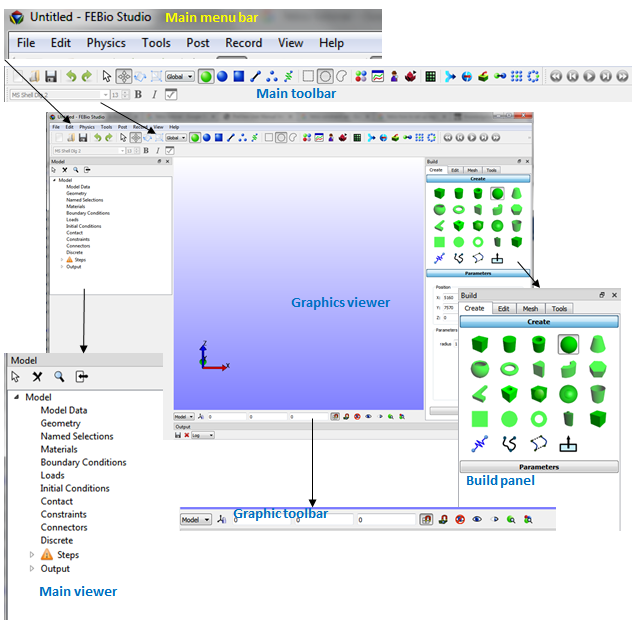 FEBio Tutorial 1: Navigating GUI