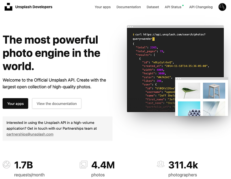 Unsplash API랜덤이미지는 물론 API 공부용으로도 좋은 곳!