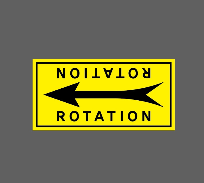 ROTATION 화살표 스티커 표지판 자석 산업스티커 안전스티커