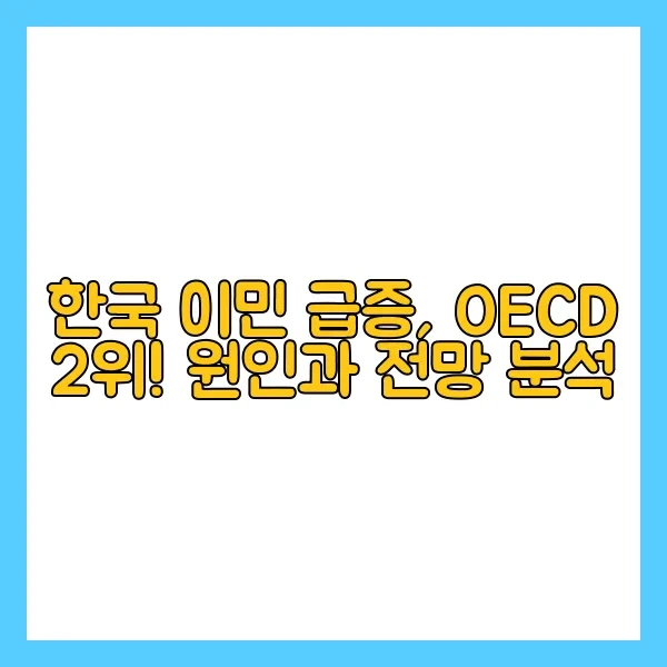 한국 이민 급증, OECD 2위! 원인과 전망 분석