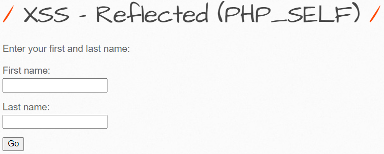 bWAPP A3 Cross-Site-Scripting - Reflected (PHP_SELF)
