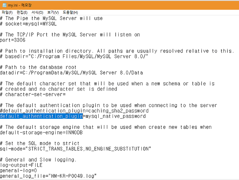 [mysql] 에러. Authentication plugin 'caching_sha2_password' cannot be loaded: The specified module ...