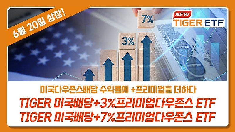 TIGER 미국배당 + 7%프리미엄다우존스 ETF (feat. 월배당, 고배당 및 중위험 전략)
