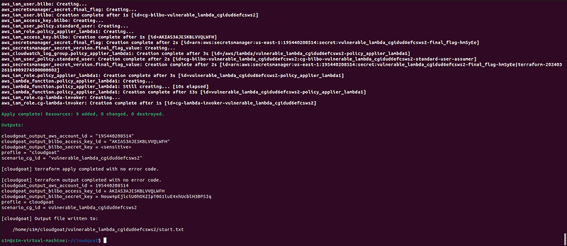 CloudGoat 실습 - vulnerable_lambda