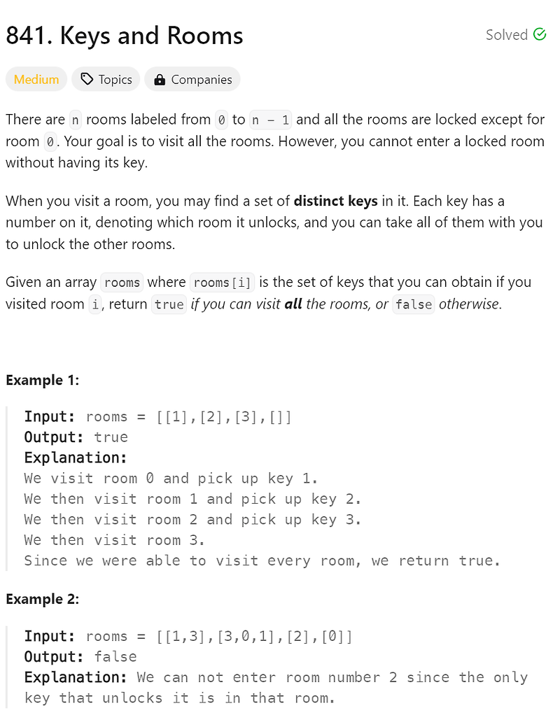 [LeetCode] Keys and Rooms